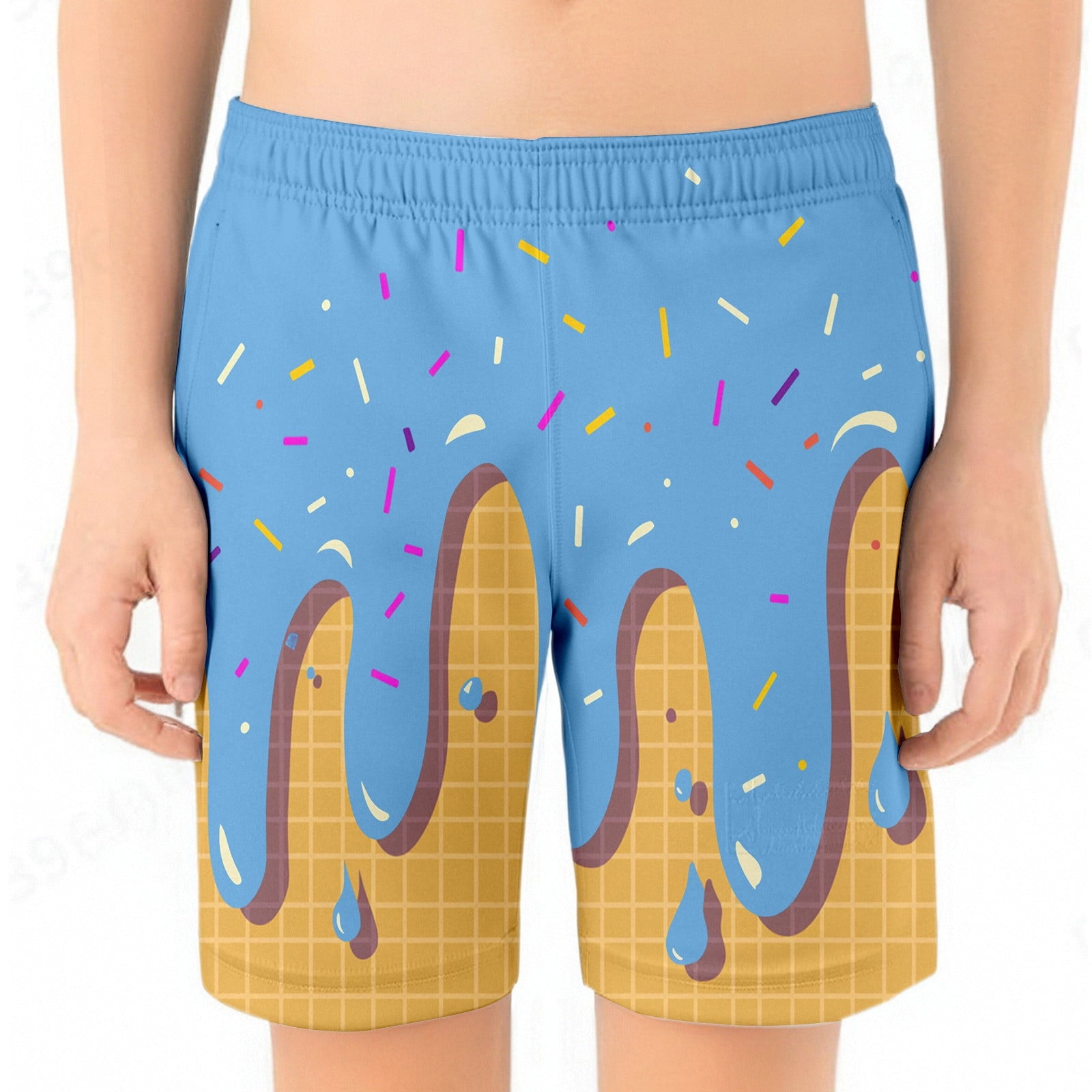 Bainana Girls Boys Shorts Child Cartoon Print Elastic Waist Straight ...