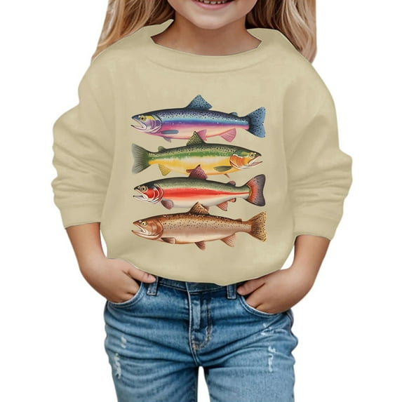 Bainana Girls Boys Sweatshirts Child Cartoon Print Long Sleeve Crew ...