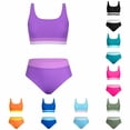 Bainana Girls' Color Block Two Piece Swimwear For Kids Tank Tops And ...