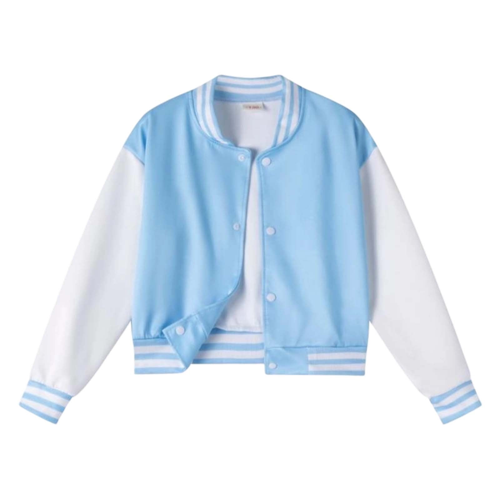 Bainana Girls Cropped Coat Child Color Block Long Sleeve Crew Neck ...