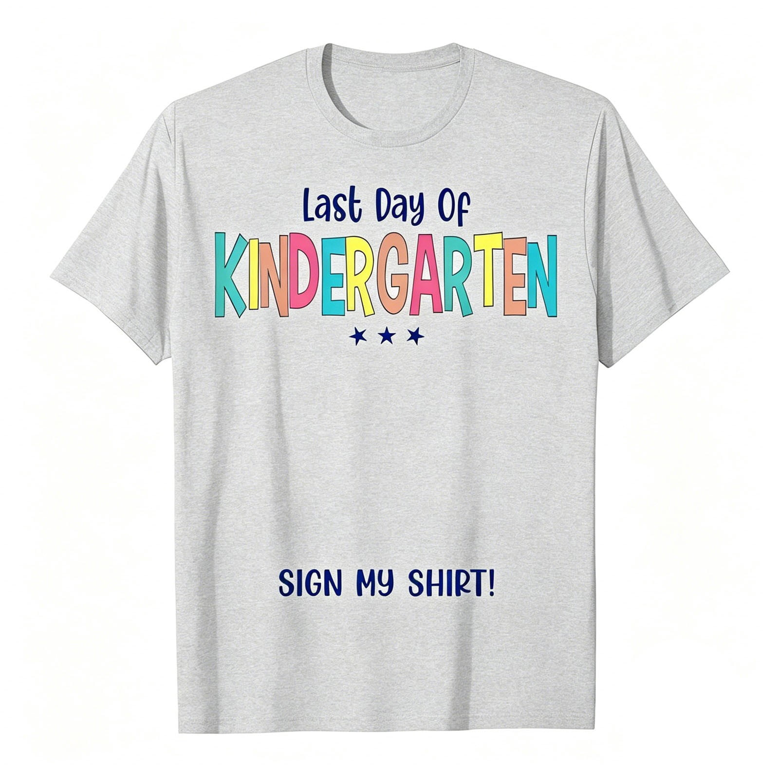 Bainana Girls Summer Light Gray Last Day Of Kindergarten Shirts Letter ...