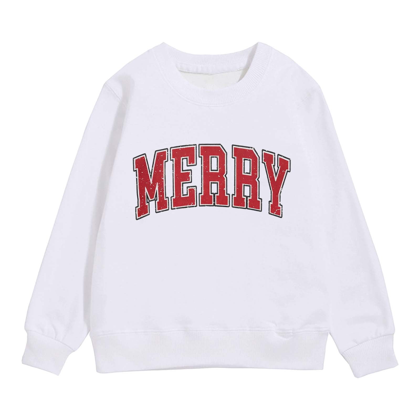 Bainana Girls Sweatsirt Child Letter Print Long Sleeve Crew Neck Tops ...