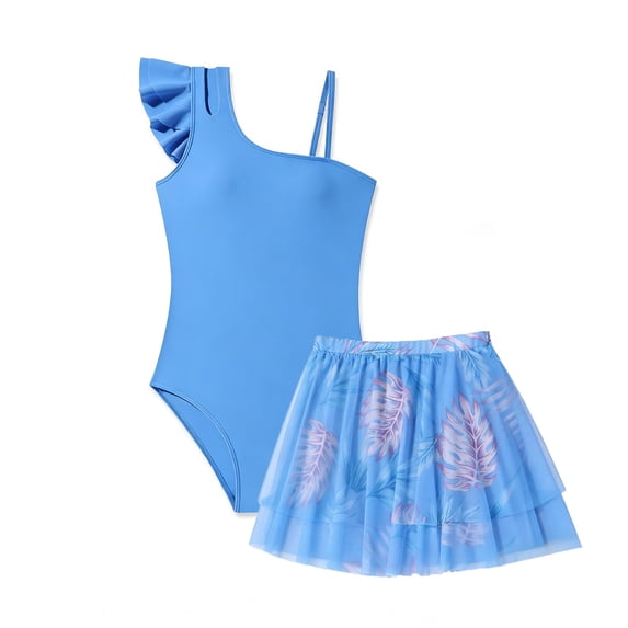 Bainana Girls Swimsuit Kids 2 Pieces Tankini Swimwear Floral Print One ...