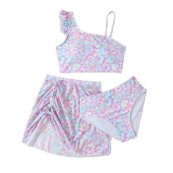 Bainana Girls Swimwear Three Piece Outfit Floral Print Vest And Bottoms ...