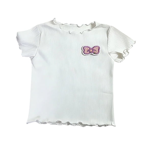 Bainana Girls T Shirts Bowknot Print Short Sleeve Graphic Tees Cute ...