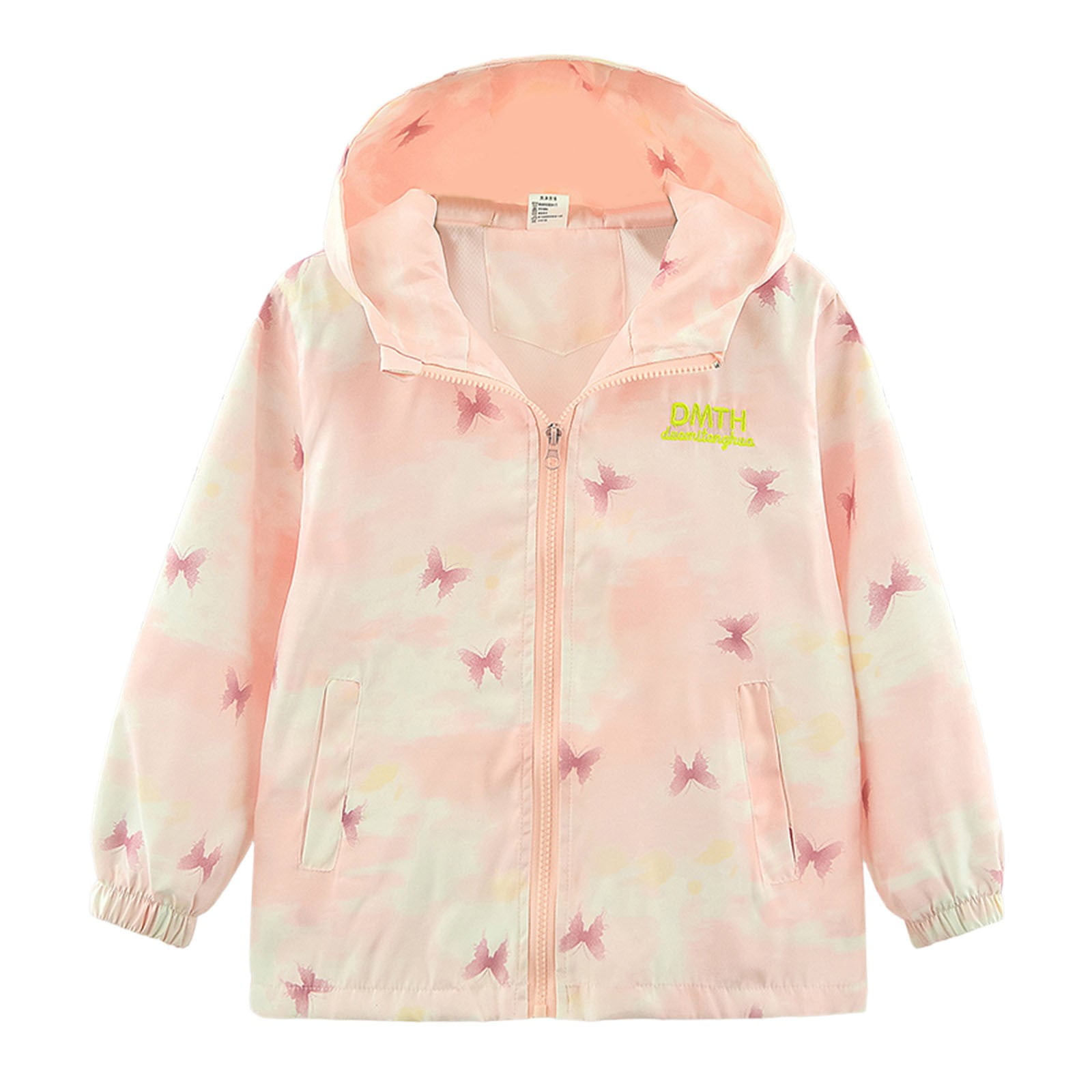 Bainana Girls Windbreaker Child Butterfly Print Long Sleeve Hooded ...