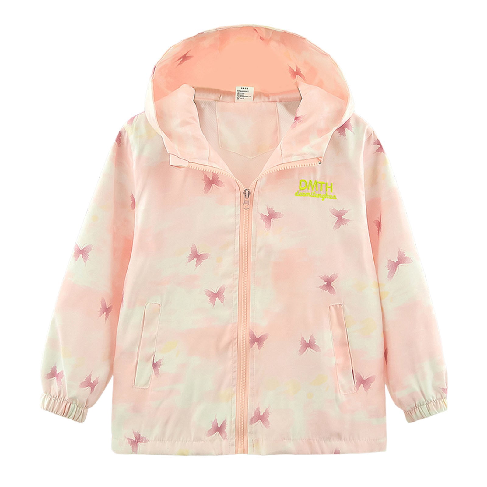Bainana Girls Windbreaker Child Butterfly Print Long Sleeve Hooded ...
