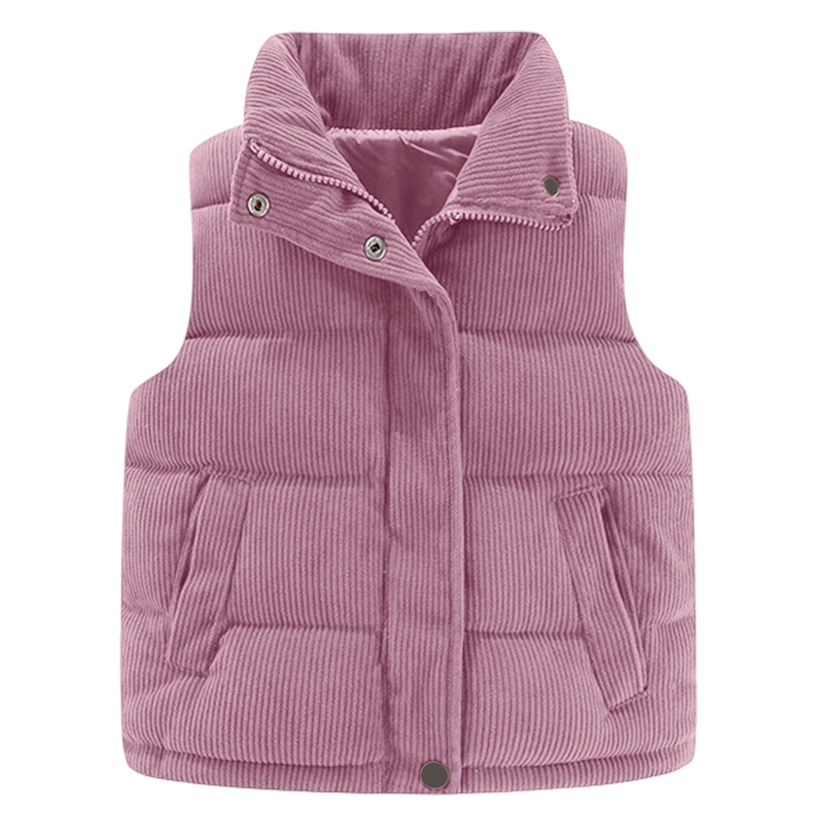 Bainana Girls Winter Jacket Toddler Solid Color Sleeveless Stand Collar ...