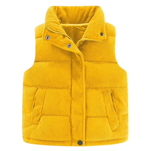Bainana Girls Winter Jacket Toddler Solid Color Sleeveless Stand Collar ...