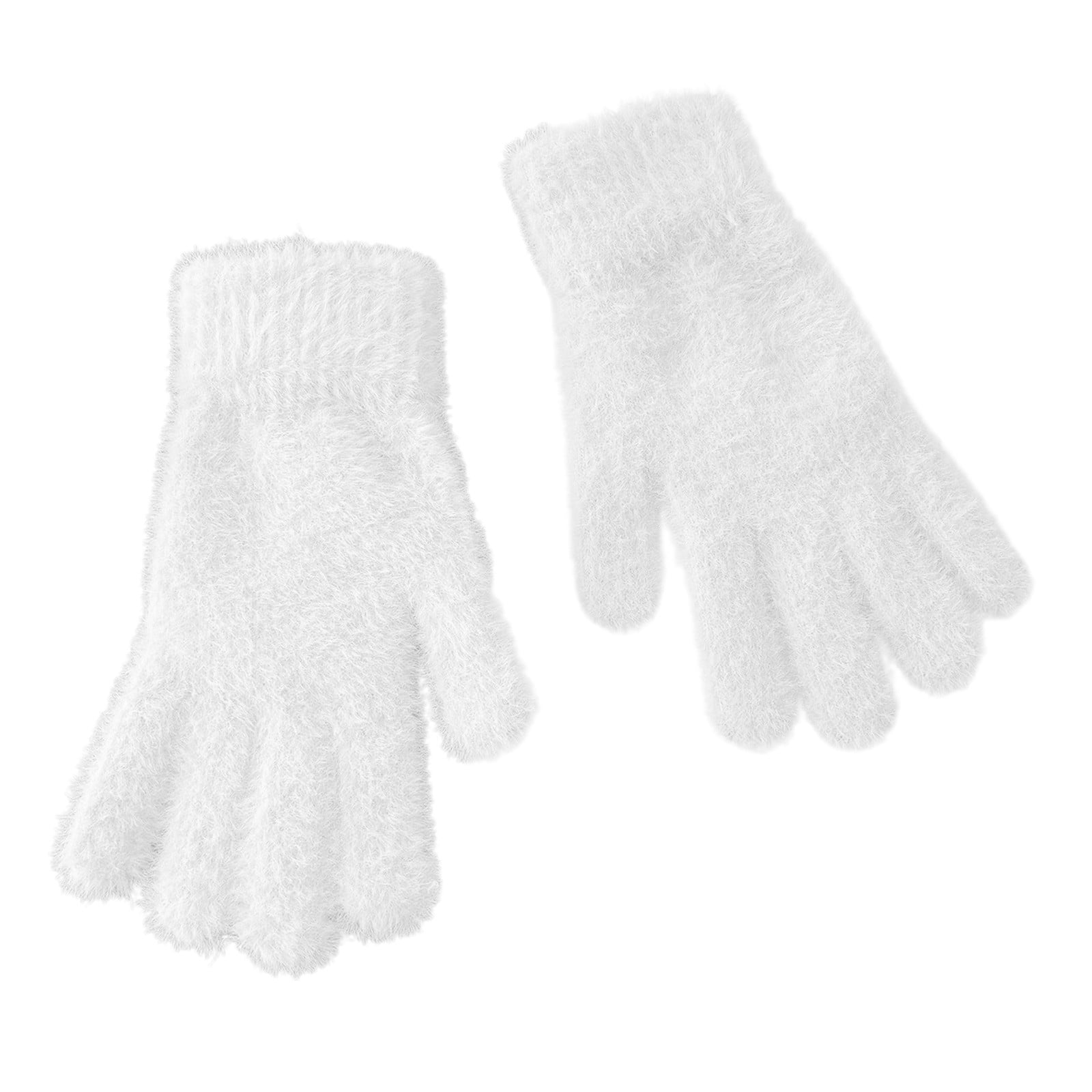 Bainana Gloves For Women Solid Color Full Finger Stretchy Mittens Thick ...