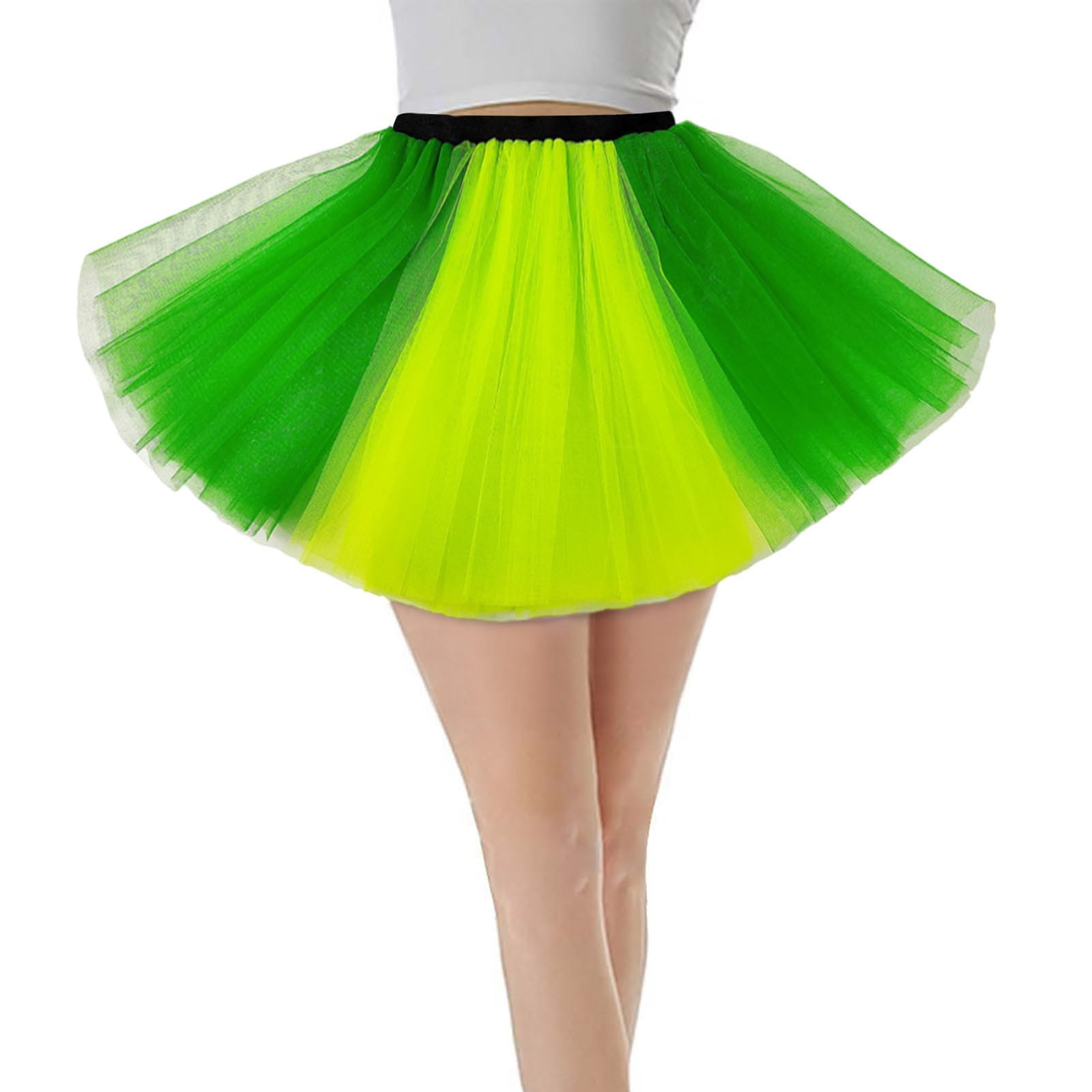 Bainana Green Color Block Mesh Skirt For Women Multi Layered With High ...