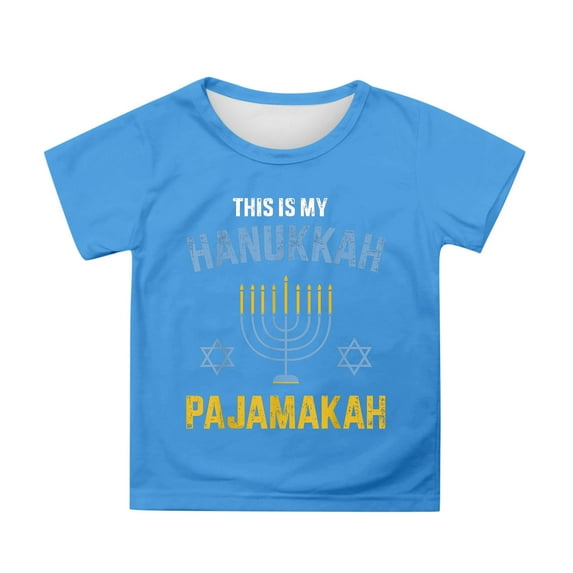 Bainana Hanukkah'S T-Shirt For Girls Boys Child Cartoon Print Short ...