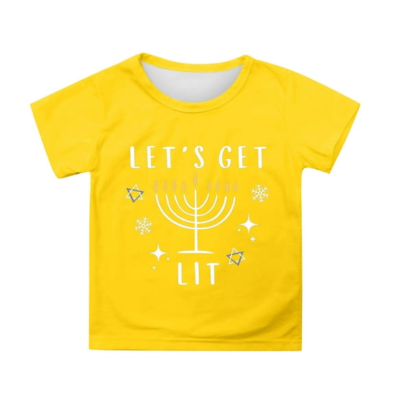 Bainana Hanukkah'S T-Shirt For Girls Boys Child Cartoon Print Short ...