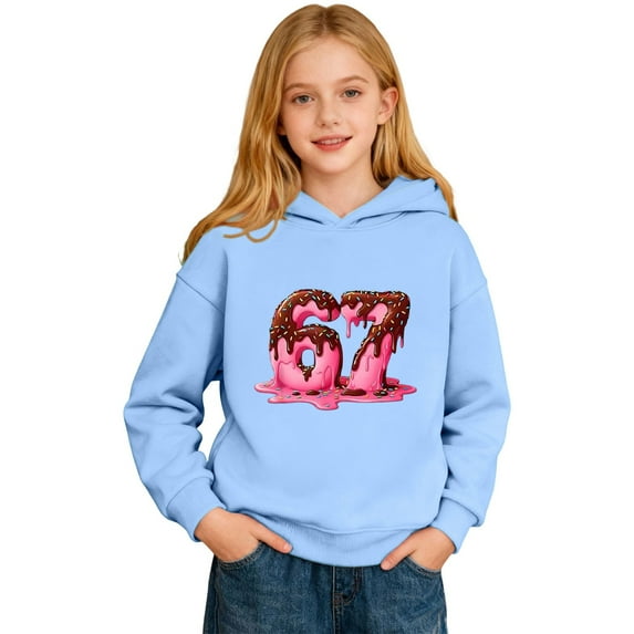 Bainana Hoodie For Kids Number Ice Cream Print Long Sleeve Hooded Tops ...