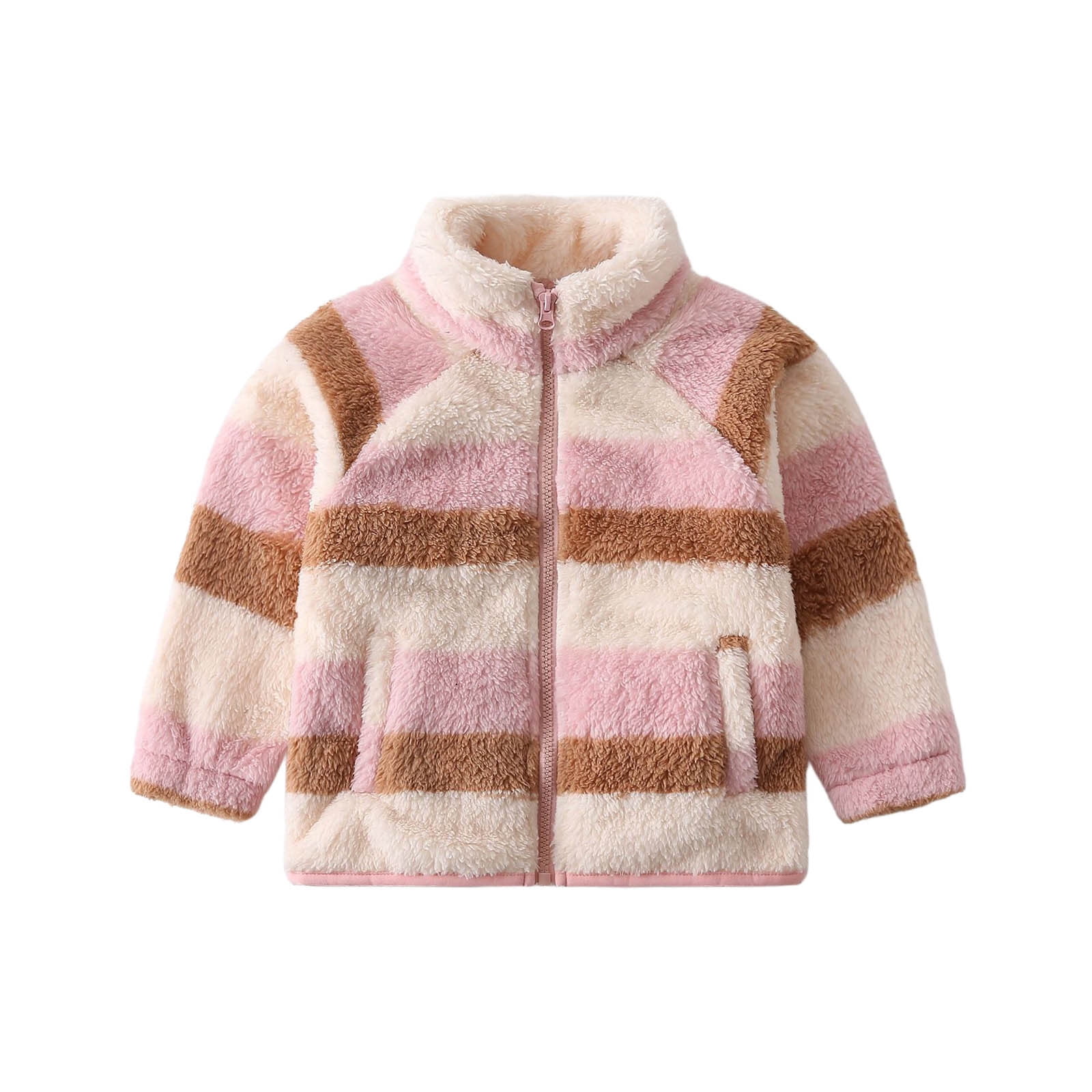 Bainana Jacket For Gitls Toddler Stripe Print Long Sleeve Stand Collar ...