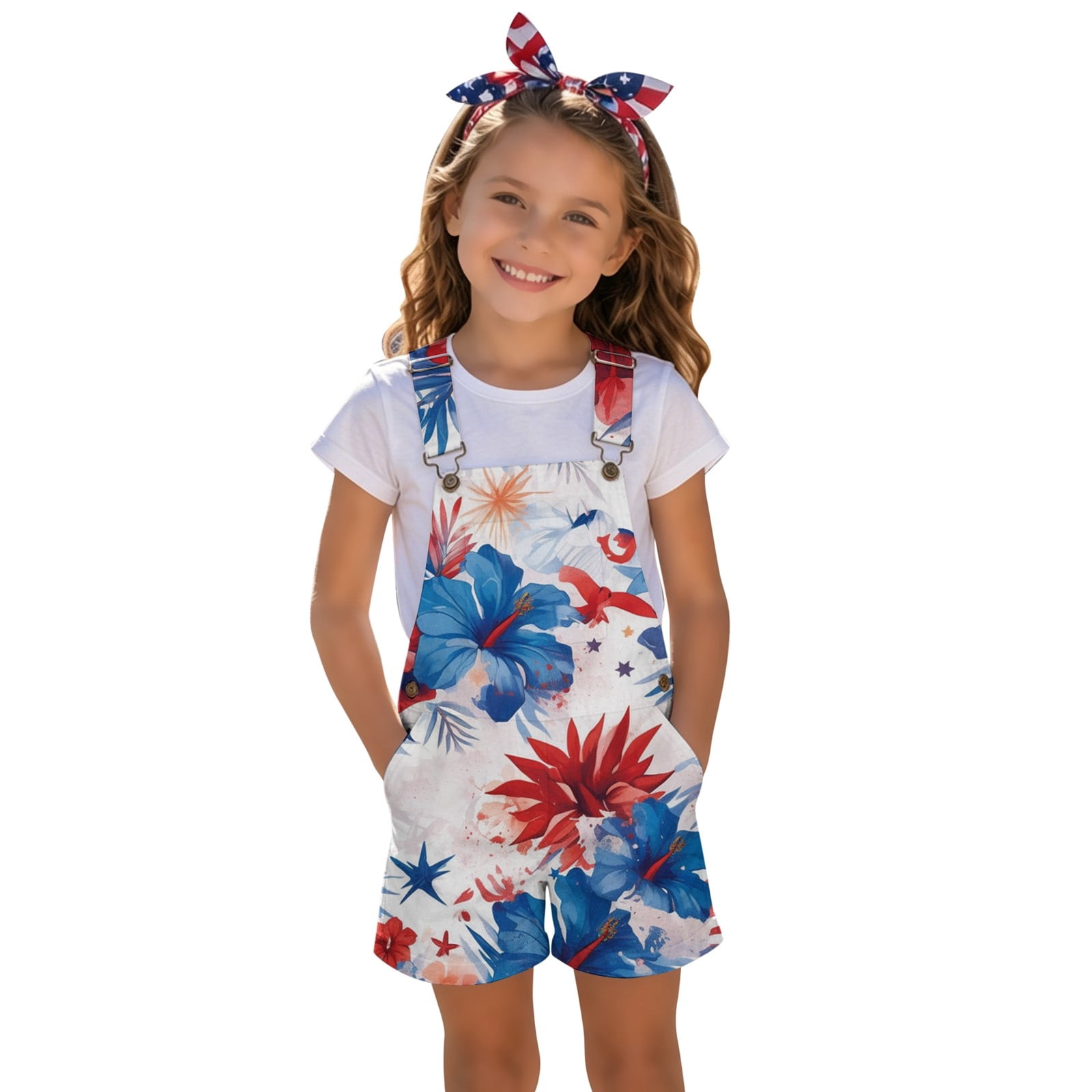 Bainana July 4Th Denim Overalls For Boys And Girls American Flag Print ...