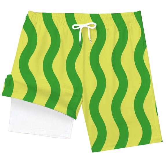 Bainana Kids Beach Shorts Boys Elastic Waist Double Layer Striped ...