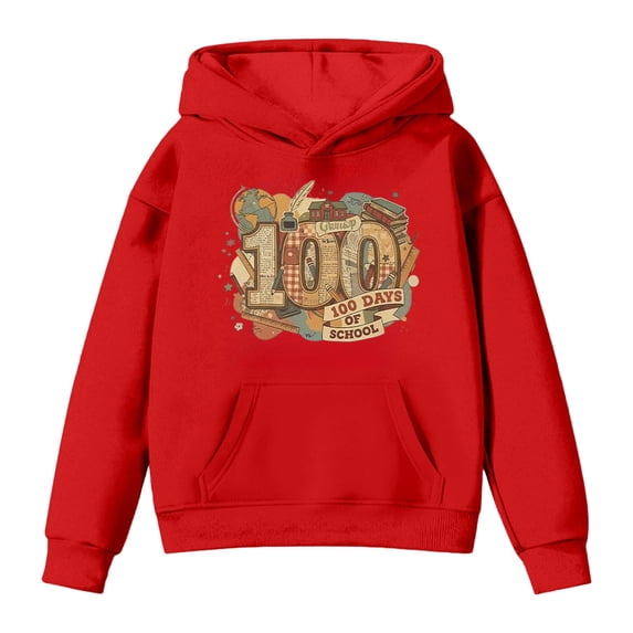 Bainana Kids Girls 100 Days Celebration Hoodies Cartoon Print Long ...