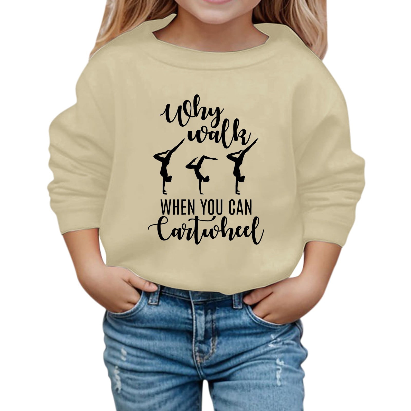 Bainana Kids Girls Sweatshirts Cartoon Print Long Sleeve Crewneck ...