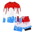 Bainana Kids Swimsuit Set Boys Ice Print Long Sleeve Rash Guard And ...