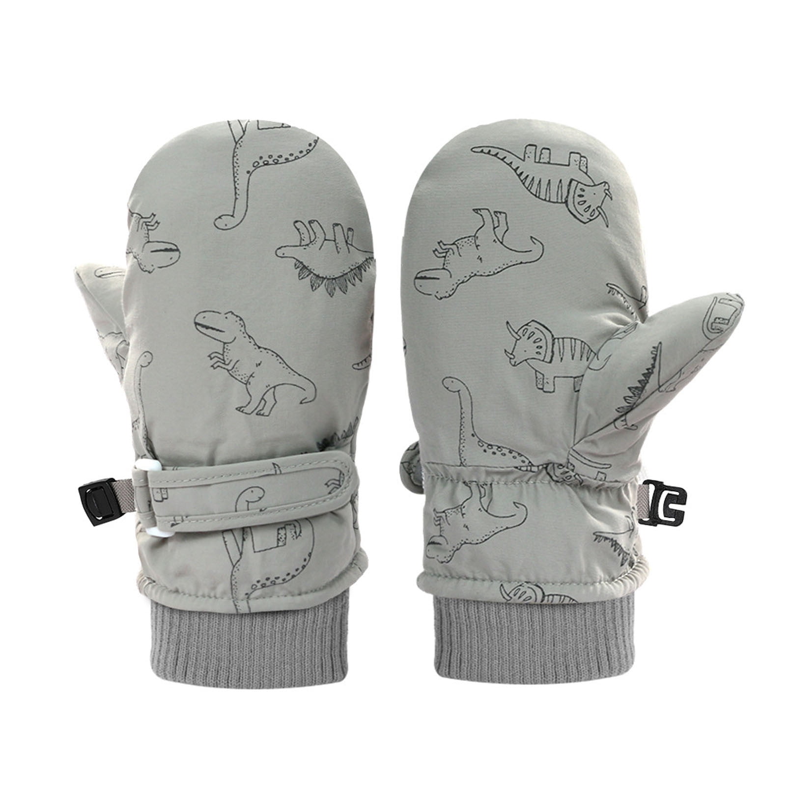 Bainana Kids Winter Thermal Mittens For Girls Boys Dinosaur Print Full ...