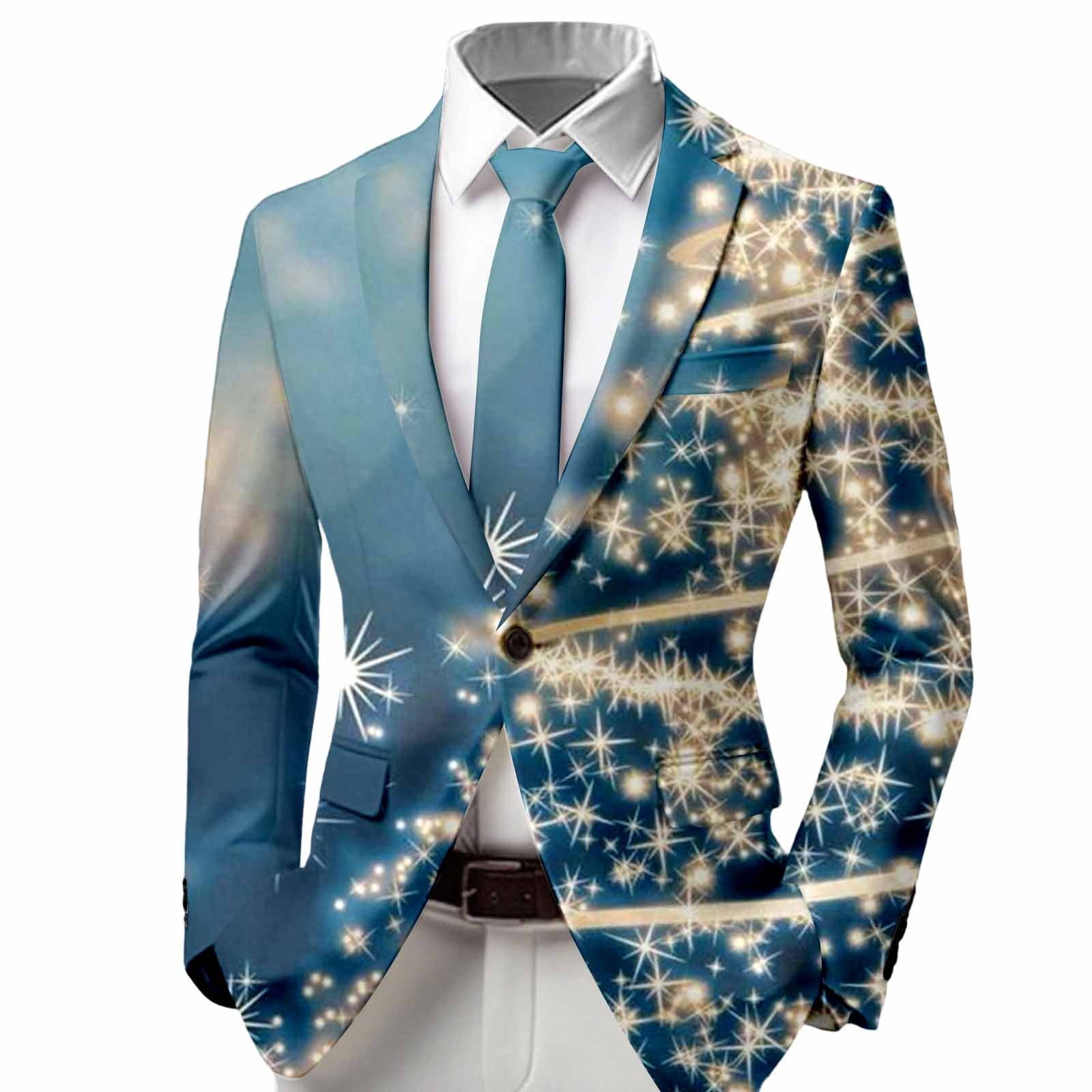 Bainana Little Boys Christmas Suit Jacket Cartoon Print Long Sleeve ...
