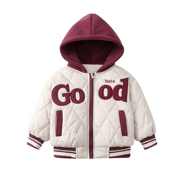 Bainana Little Boys Jacket Letter Print Long Sleee Hooded Coat Fashion ...