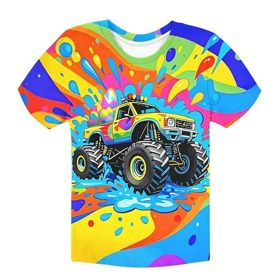 Bainana Little Boys Tops 3D Cartoon Print Short Sleeve Crew Neck Shirts ...