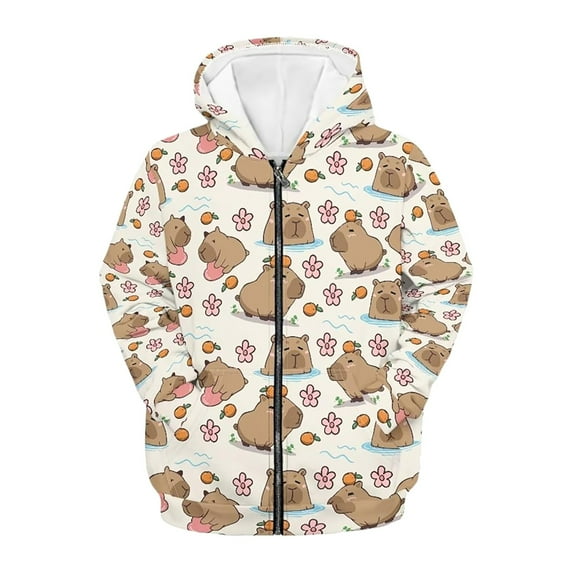 Bainana Little Girls Boys Hoodie Cartoon Print Long Sleeve Hooded Coat ...