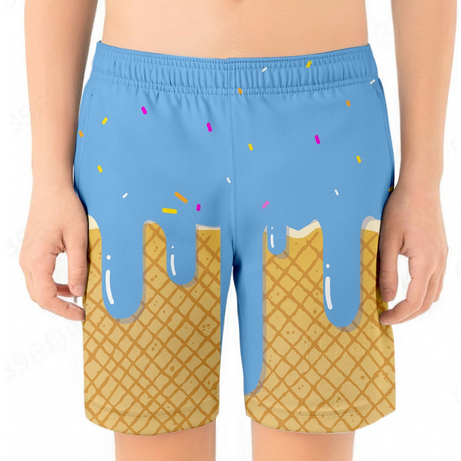 Bainana Little Girls Boys Shorts Ice Cream Print Elastic Waist Straight ...