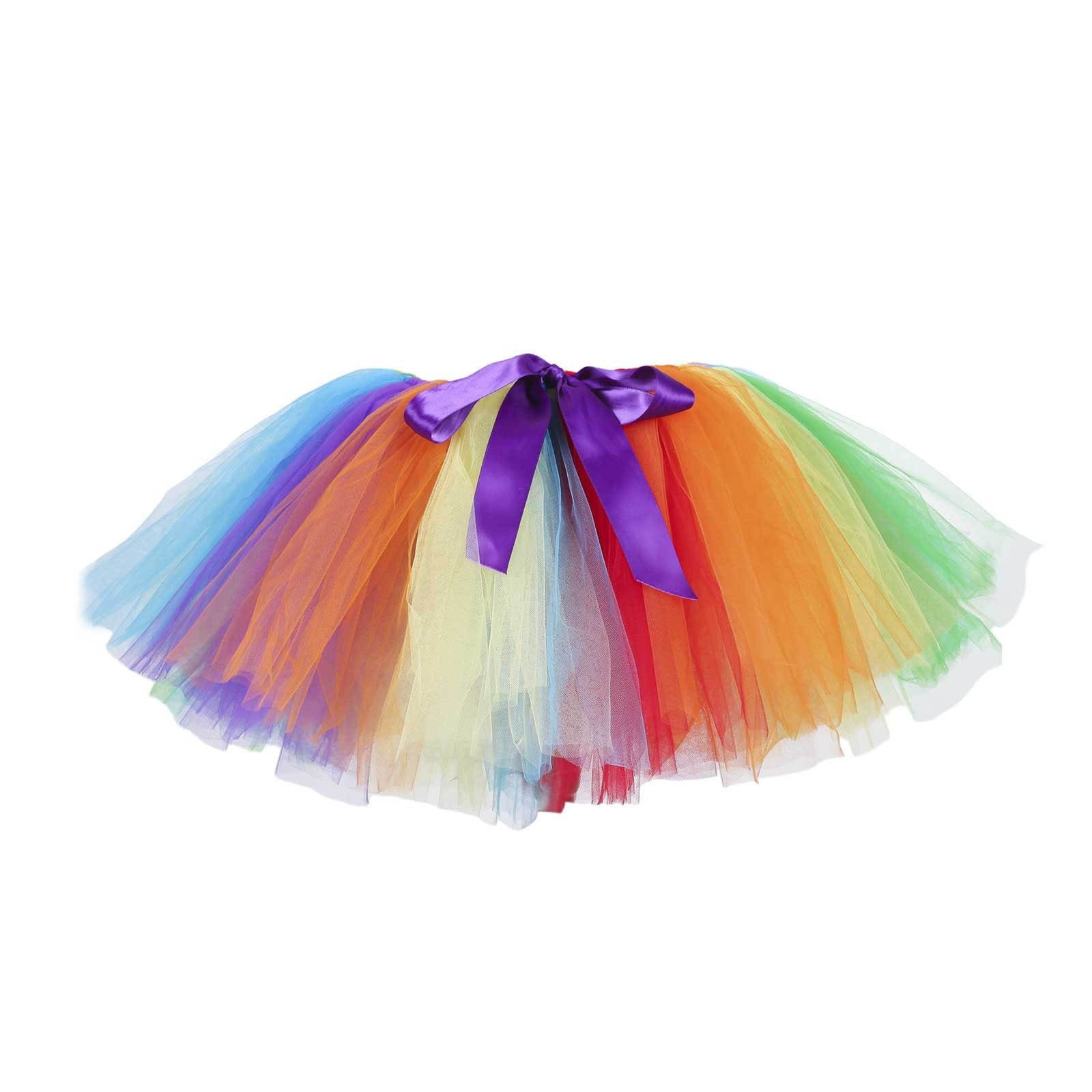 Bainana Little Girls Bubble Skirt Color Block Elastic Waist A-Line ...