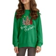 Bainana Little Girls Christmas Sweatshirt Santa Tree Print Long Sleeve ...