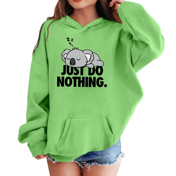 Bainana Little Girls Hoodie Cartoon Print Long Sleeve Hooded Tops ...