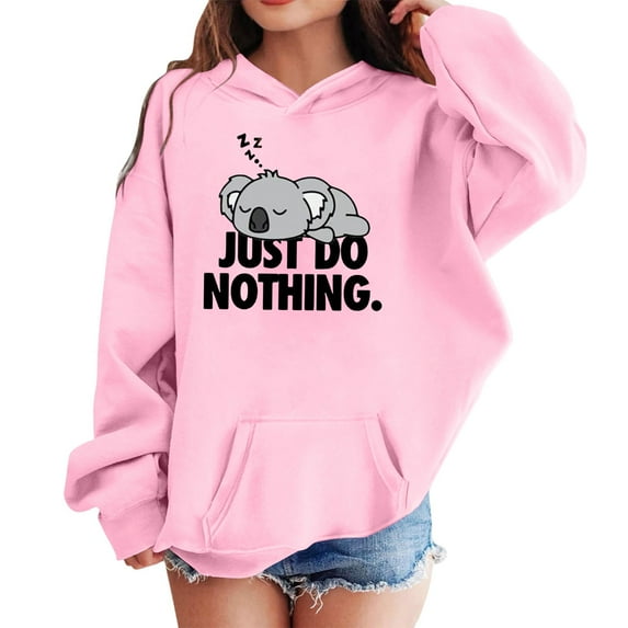Bainana Little Girls Hoodie Cartoon Print Long Sleeve Hooded Tops ...