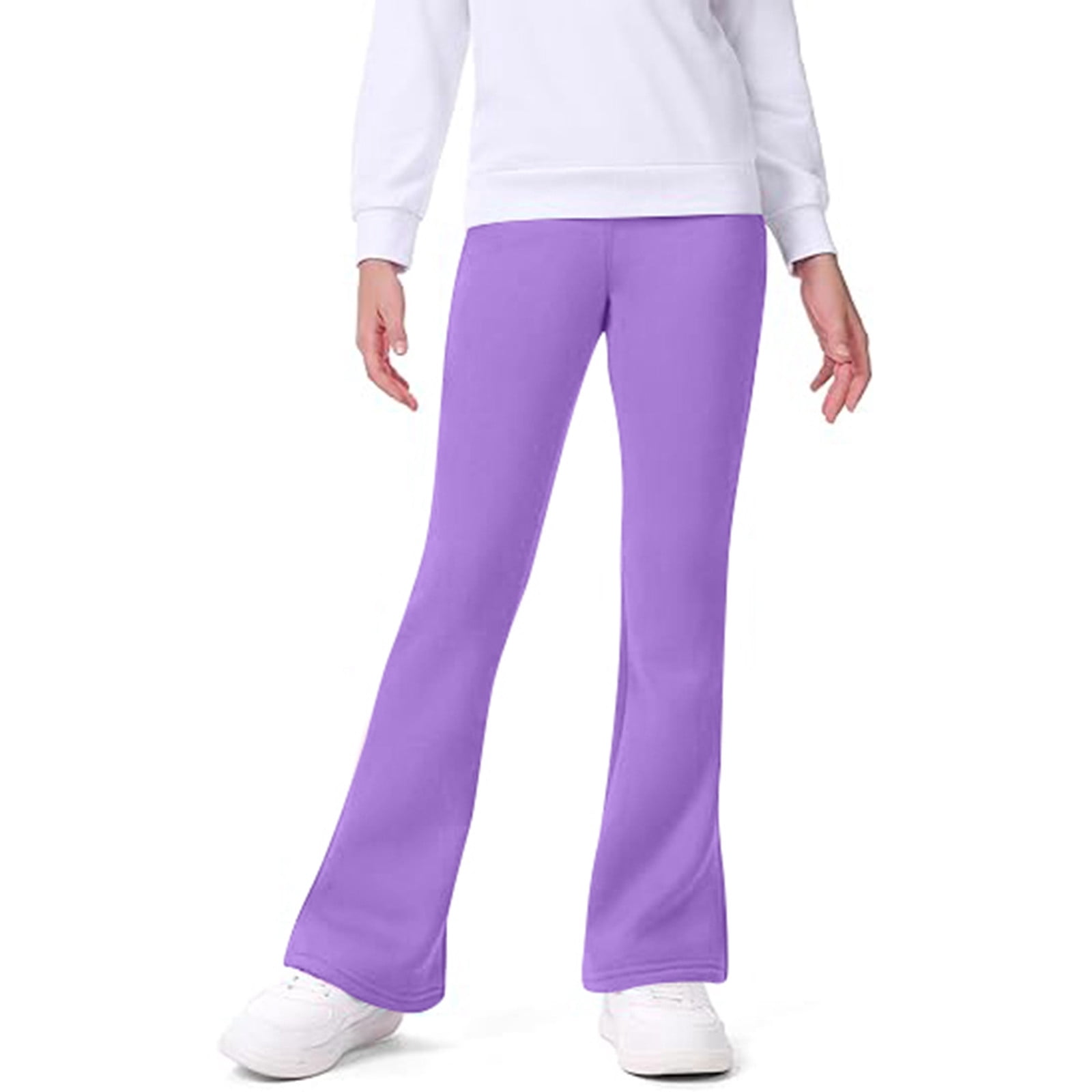 Bainana Little Girls Pants Solid Color Elastic Waist Flare Leg Leggings ...