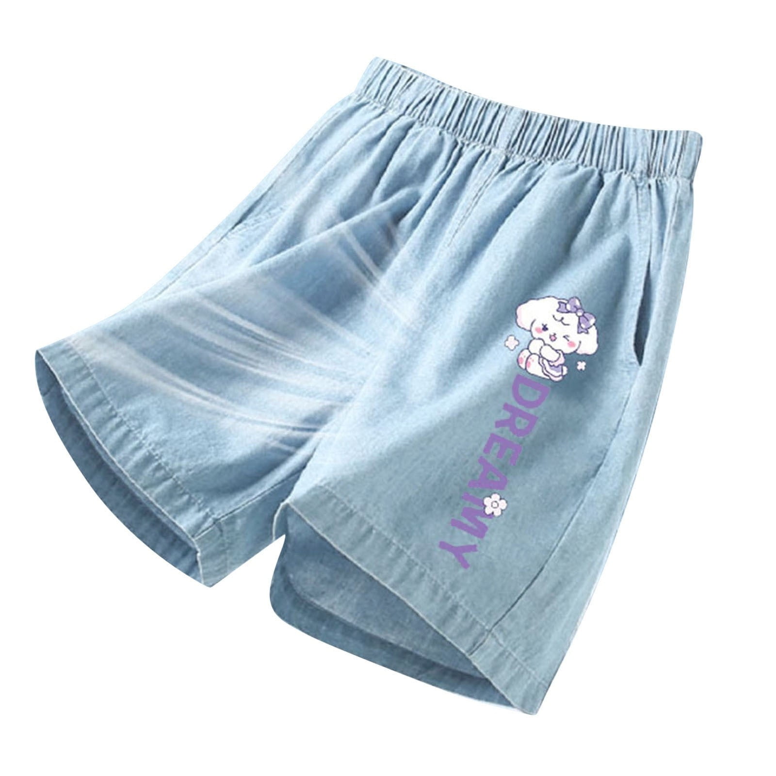 Bainana Little Girls Shorts Cartoon Print Elastic Waist Straight Leg ...