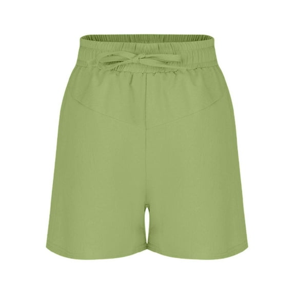 Bainana Little Girls Shorts Solid Color Elastic Waist Straight Leg ...