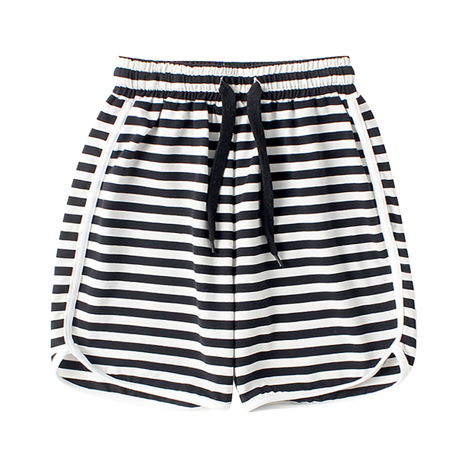 Bainana Little Girls Shorts Stripe Print Elastic Waist Wide Leg Shorty ...