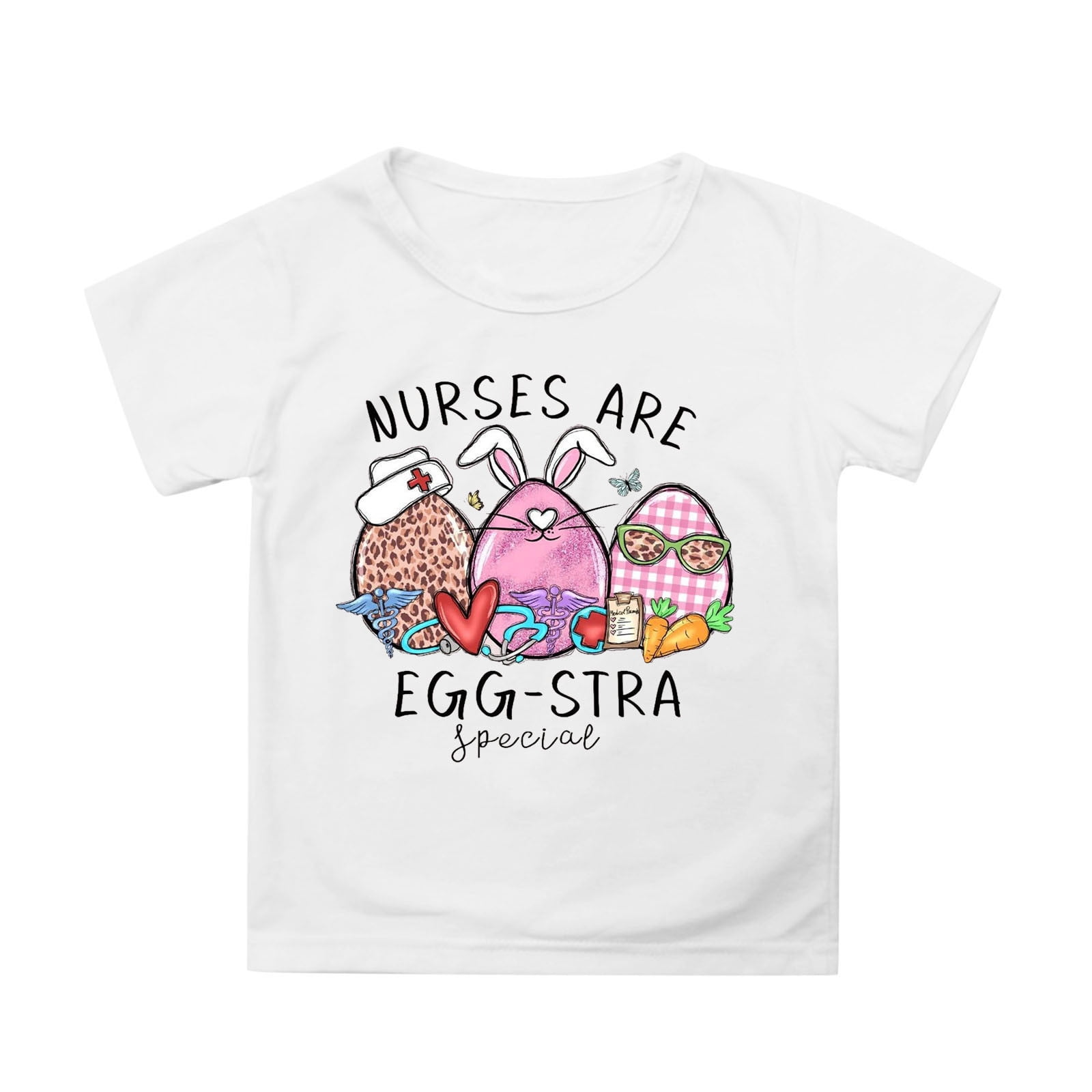 Bainana Little Girls' Tee Cartoon Print Short Sleeve Crew Neck Tops ...