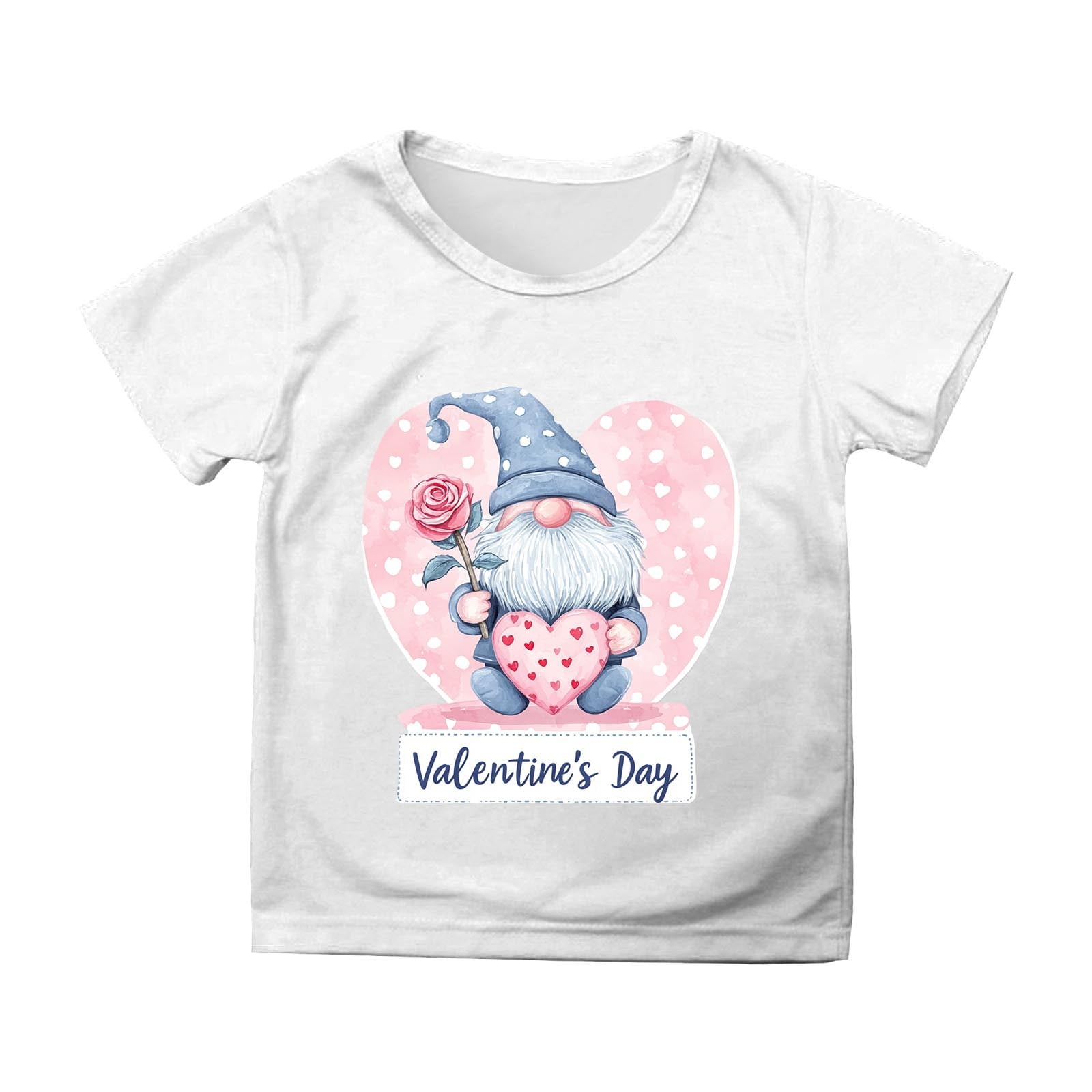Bainana Little Girls Valentine Shirt Cartoon Print Short Sleeve Crew ...