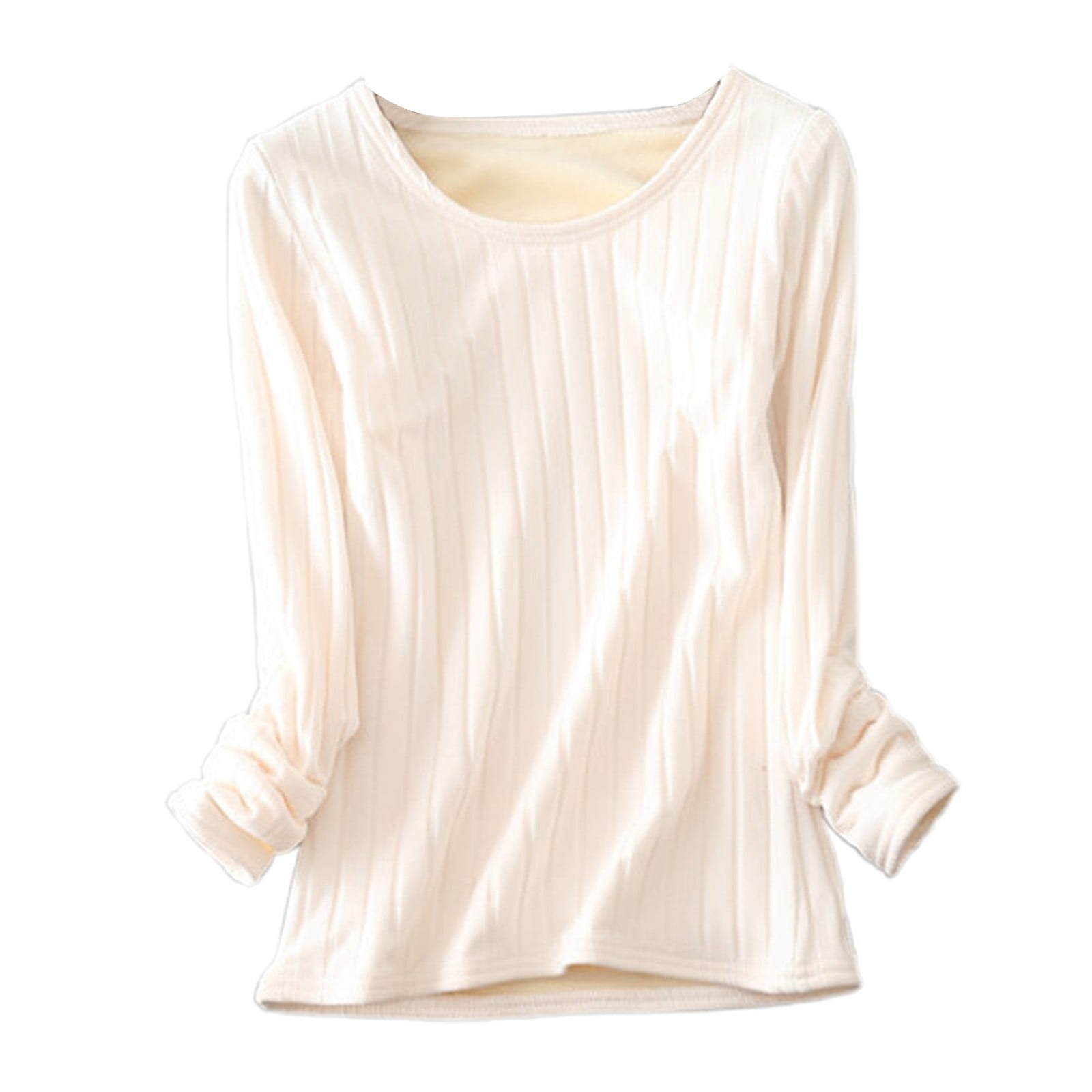 Bainana Long Sleeve Base Layer Tops For Women Solid Color Crew Neck ...