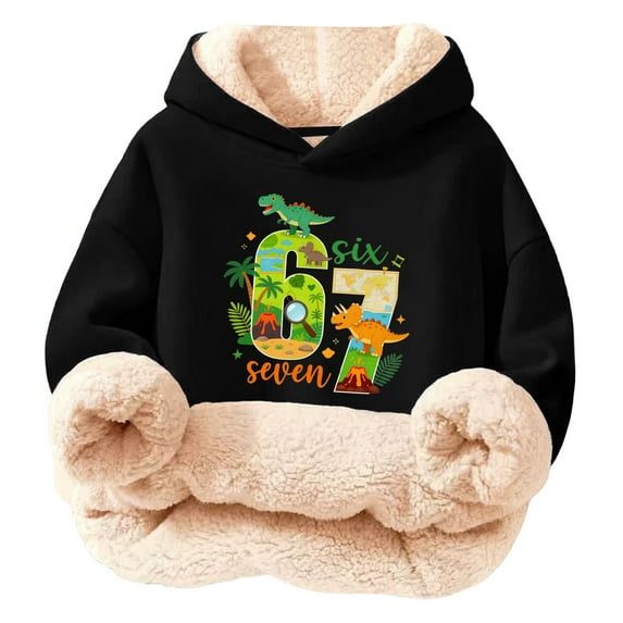 Bainana Long Sleeve Shirts For Kids 67 Print Long Sleeve Hooded Tops ...