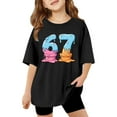 Bainana Loose Fit T-Shirt For Girls Child 67 Number Print Short Sleeve ...