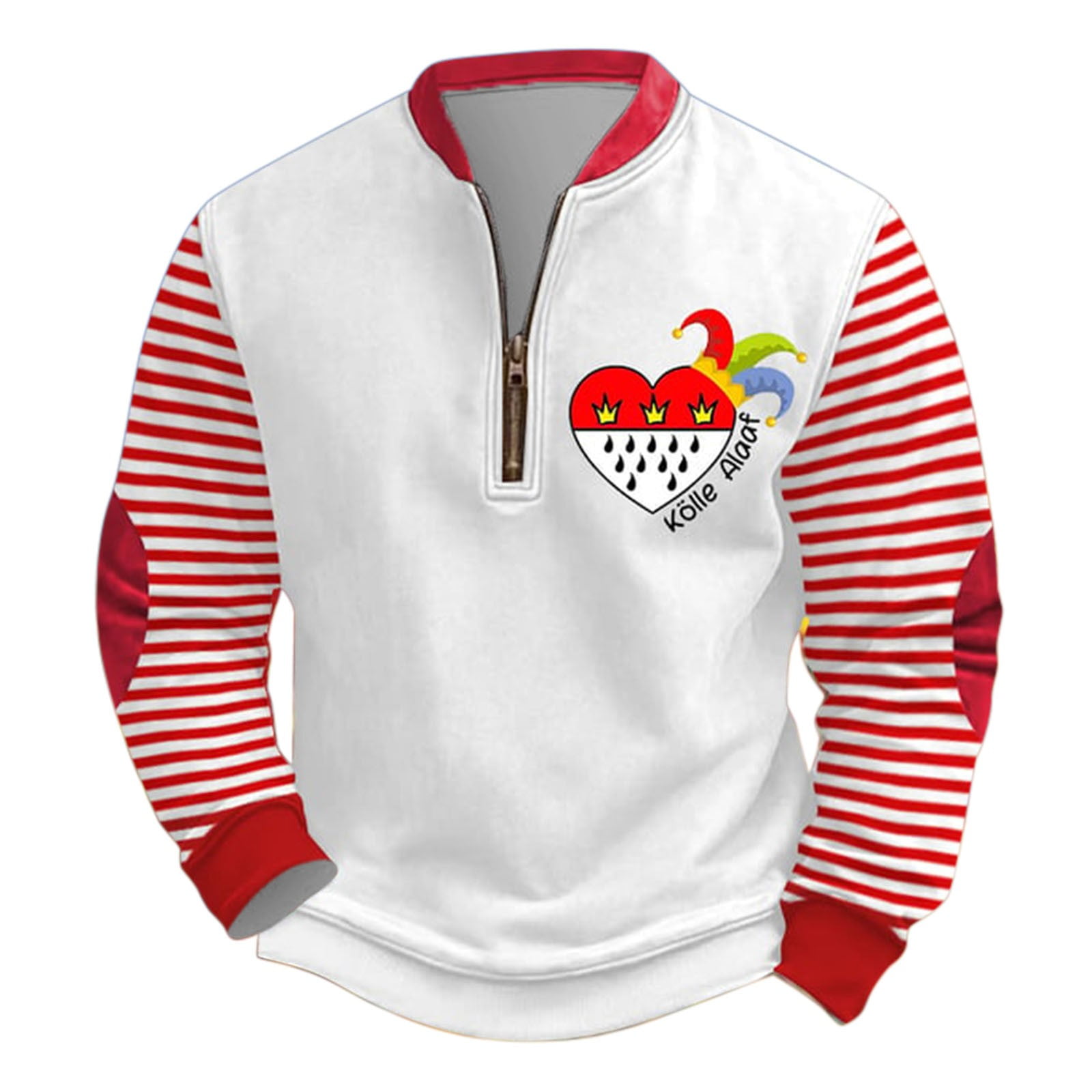 Bainana Mardi Gras Men's Stylish Tops Color Block Striped Sleeve Stand ...