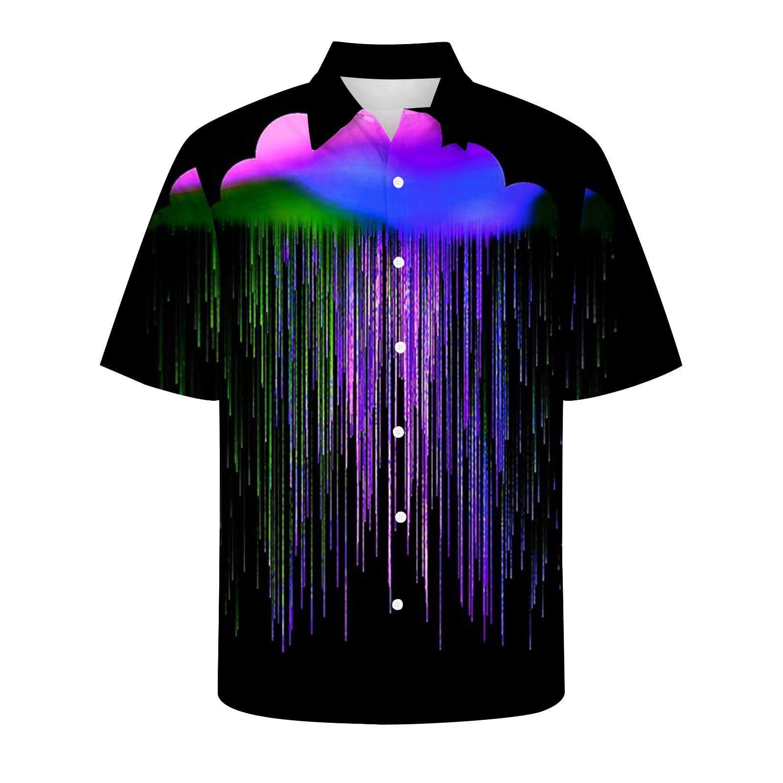 Bainana Mardi Gras Short Sleeve Shirt For Men 3D Print Lapel Collar ...