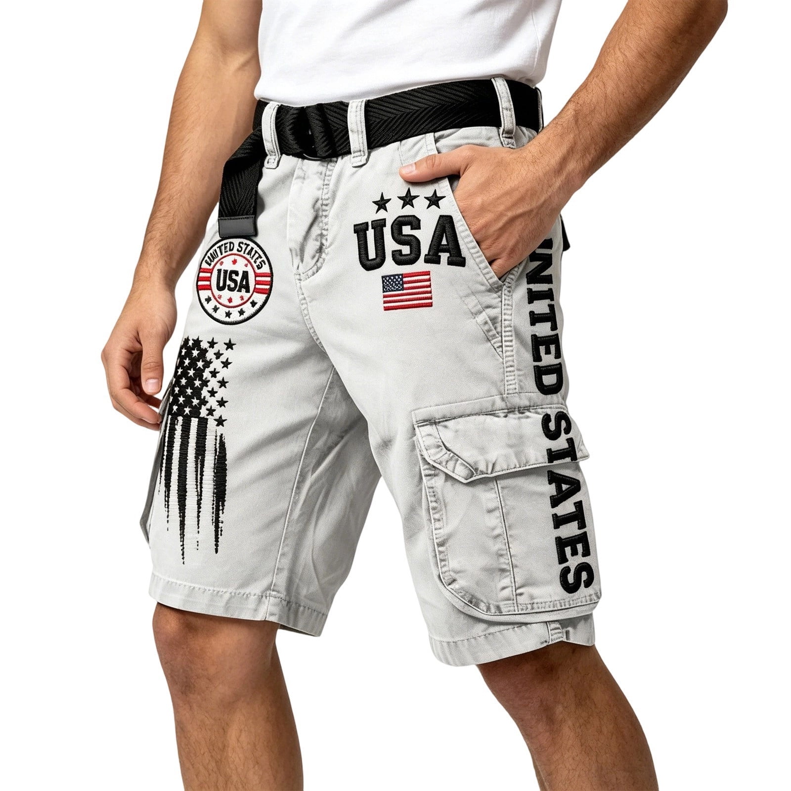 Bainana Men'S Cargo Shorts Independence Day American Flag Hiking Shorts ...