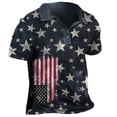 Bainana Men'S Shirts American Flag Patriotic Shirt Short Sleeve Lapel ...