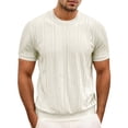 Bainana Men'S Shirts Solid Color Short Sleeve Crew Neck Tops Leisure ...
