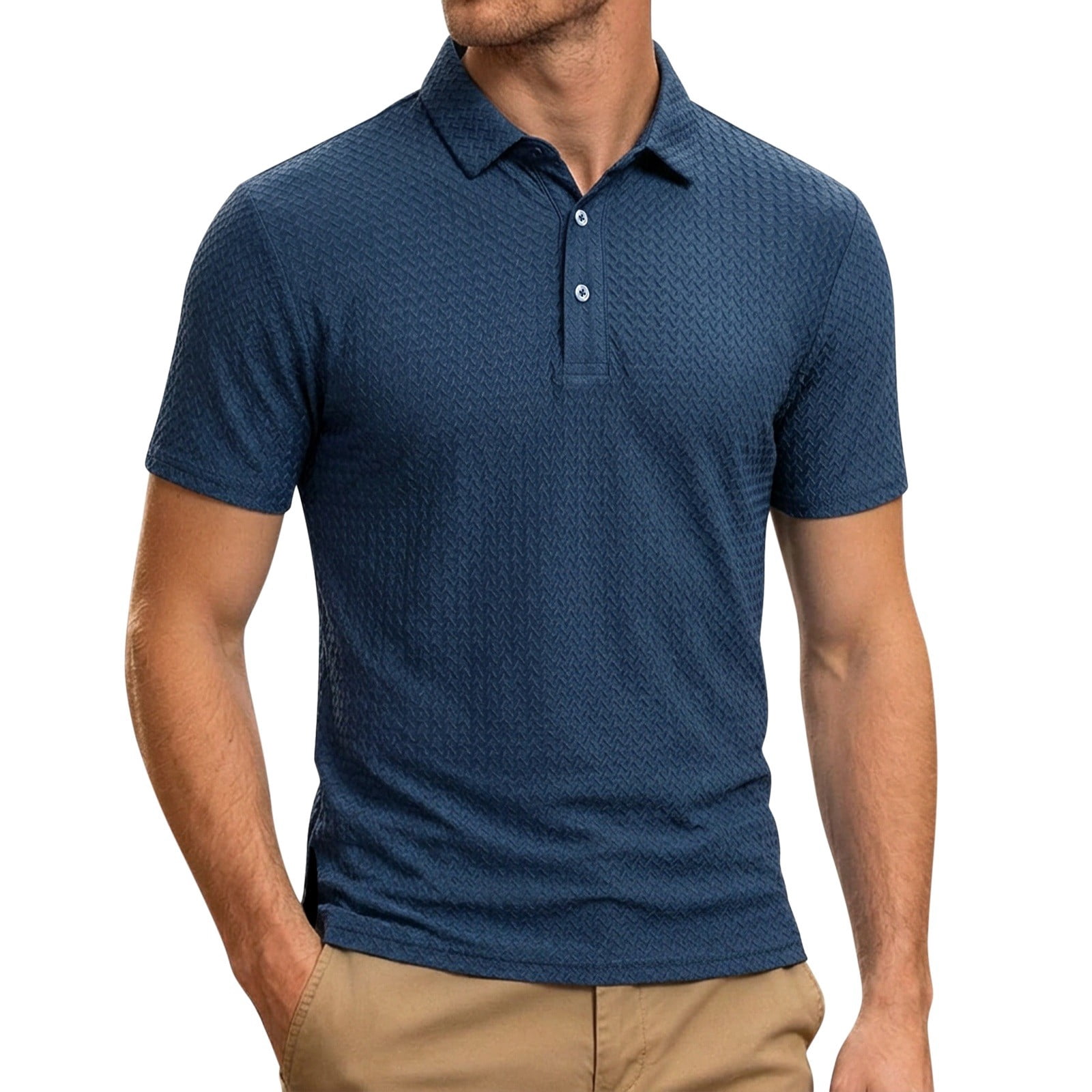 Bainana Men'S Shirts Solid Color Short Sleeve Lapel Collar Tops Soft ...