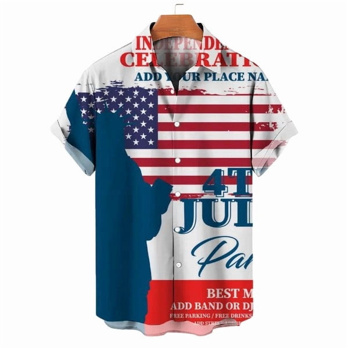 Bainana Mens Shirts 250 Anniversary USA Shirt Short Sleeve Button Down ...